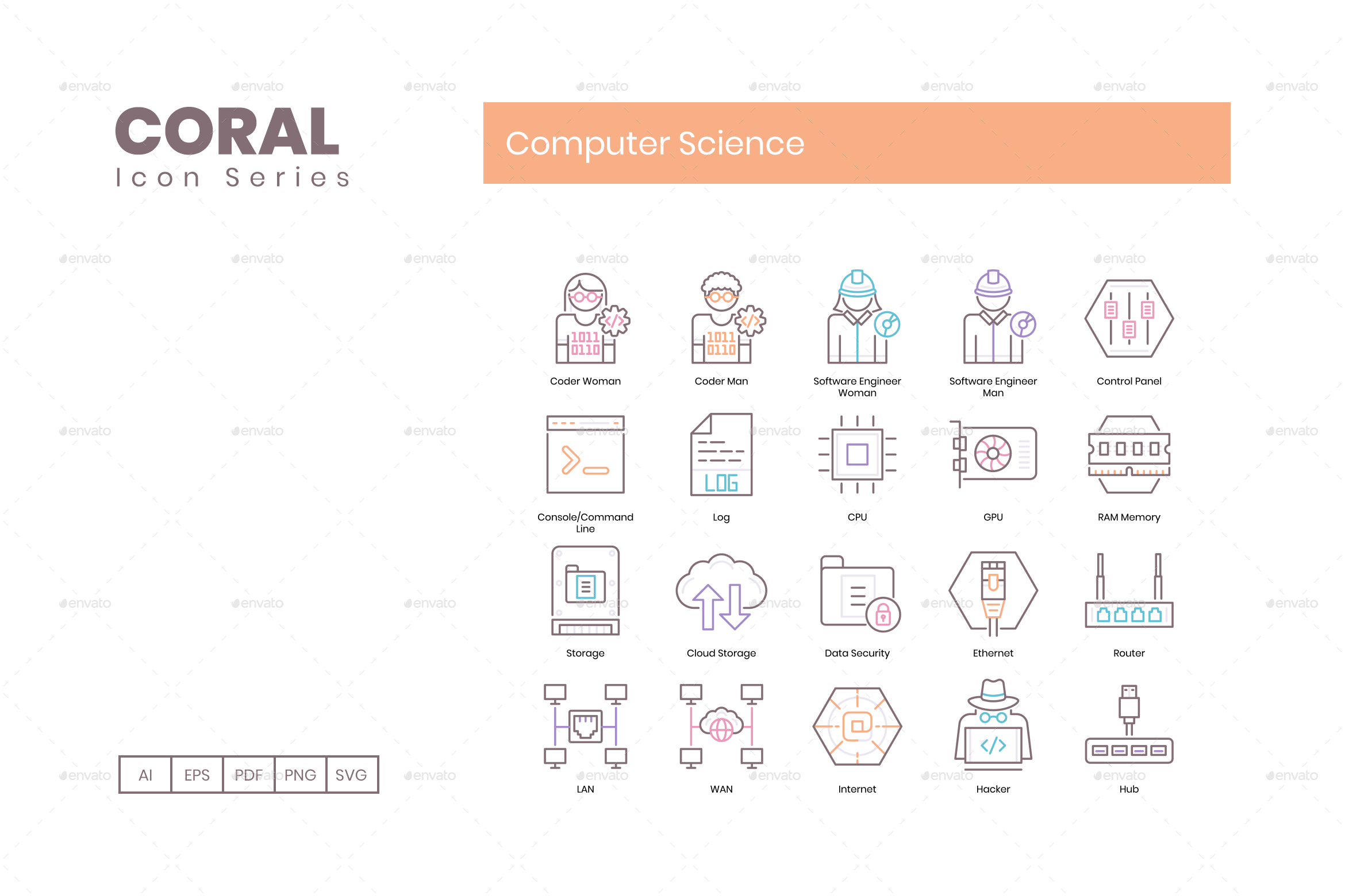 75 Computer Science Icons by Krafted | GraphicRiver